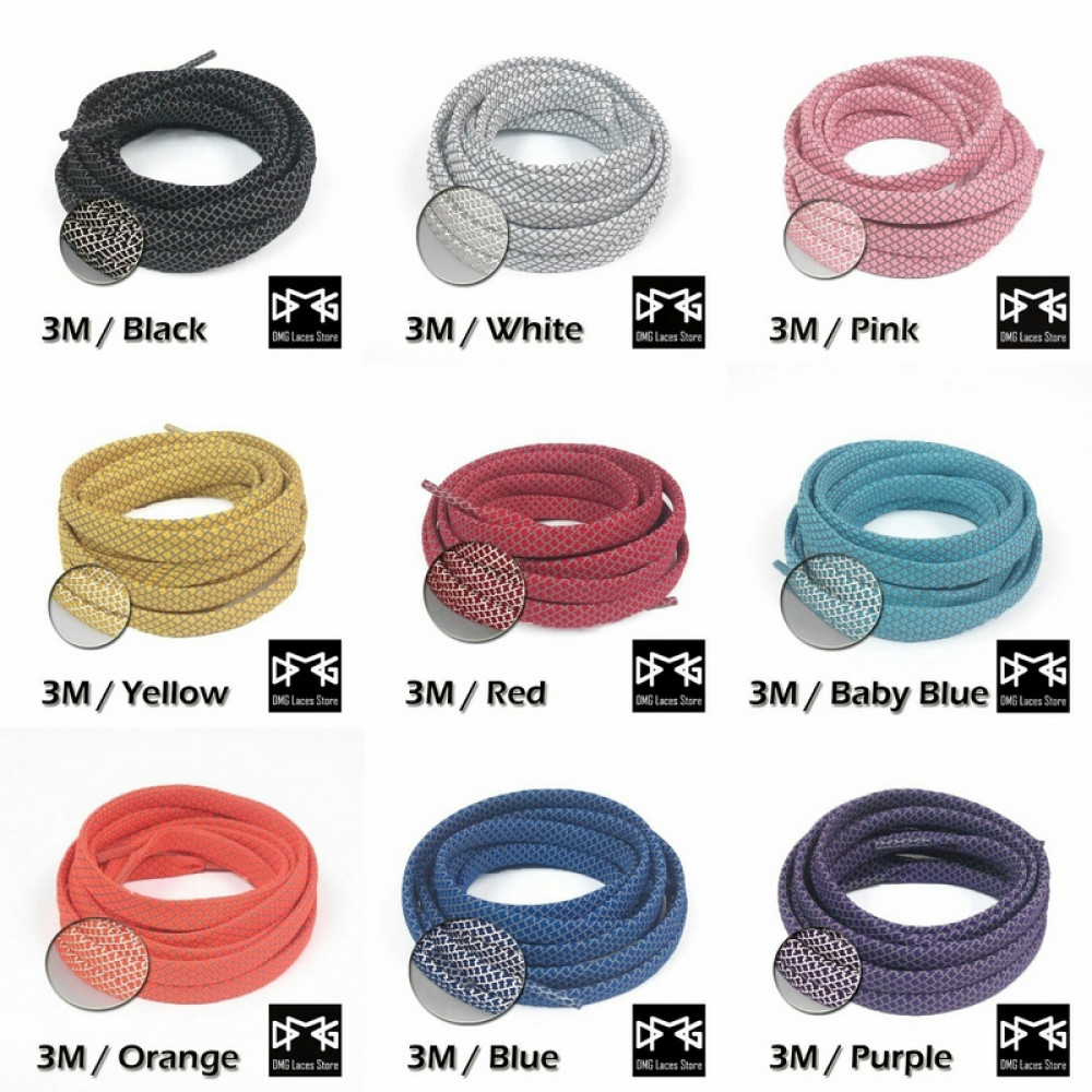 Reflective 3m Flat Shoelaces -9 Colors-