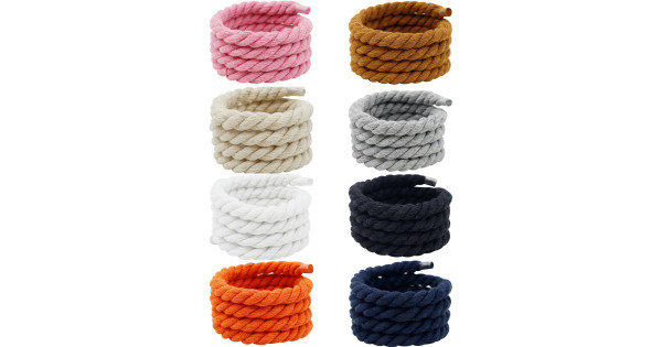 Chunky Twisted Rope Shoelaces -20 Colours-Thick Twisted Round Laces-