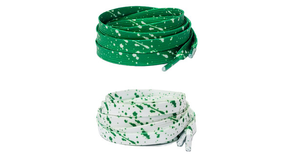 Green White Cement Flat Laces-For SB Jordan 4- AJ 4-