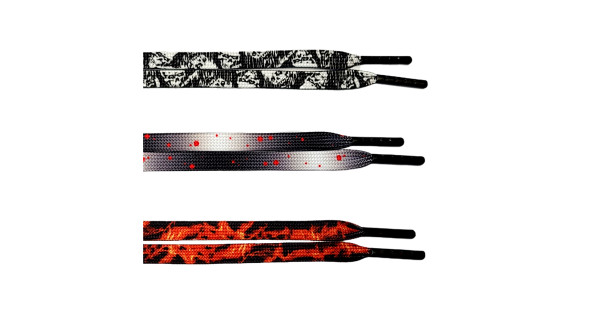Skulls Blood Flame Flat Laces