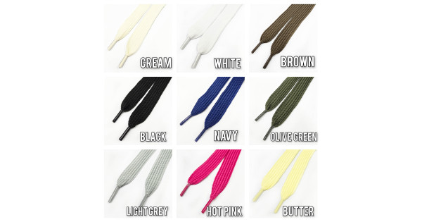 Extra Wide Thick Flat Shoelaces - 9 colors
