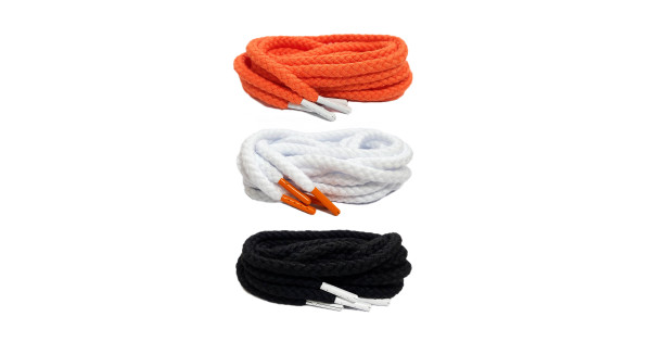 Braid Rope Laces ( Orange / Black/ White )