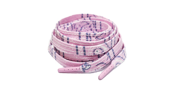 Pink Bandana Paisley Fabric Flat Shoelaces - For Dunk SB - 140cm